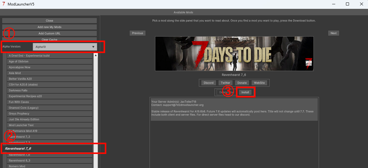 【7Days To Die】ダウングレードのやり方と過去バージョンのMOD導入方法 7DTD MOD LAUNCHER v5編 | 7Days To Die MOD info