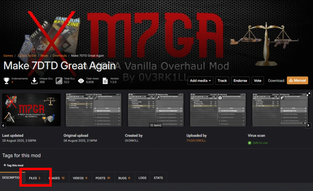 【7Days To Die】【Make 7DTD Great Again】導入方法&日本語化 | 7Days To Die MOD info